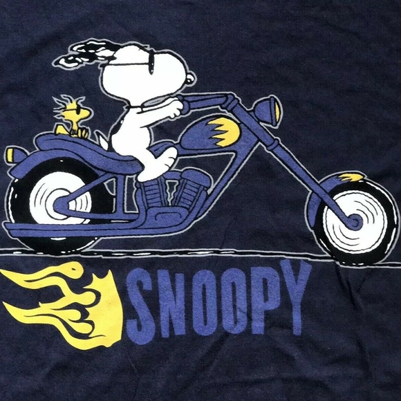 UFS | Shirts | Vtg Snoopy Woodstock Riding A Motorcycle Tshirt | Poshmark